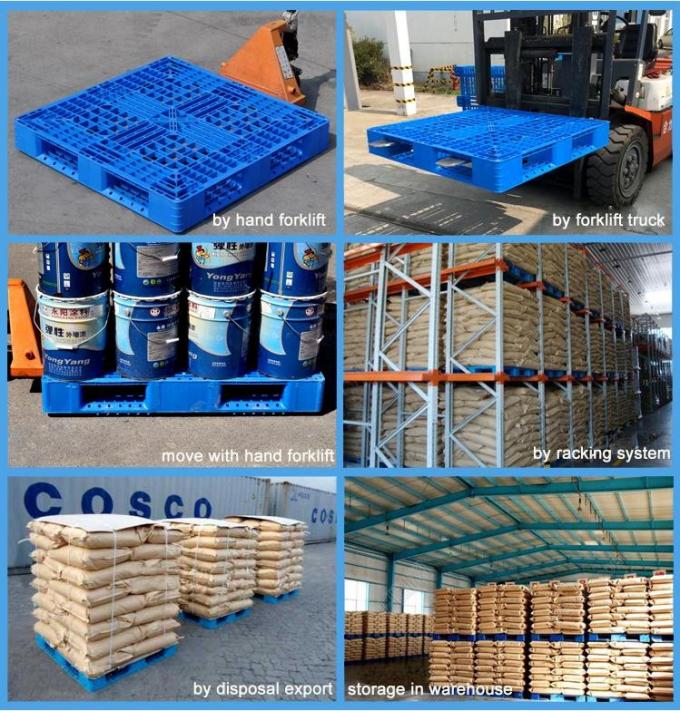 Blue 4 Way Entry Pallet HDPE Lightweight Plastic Pallets Single Faced