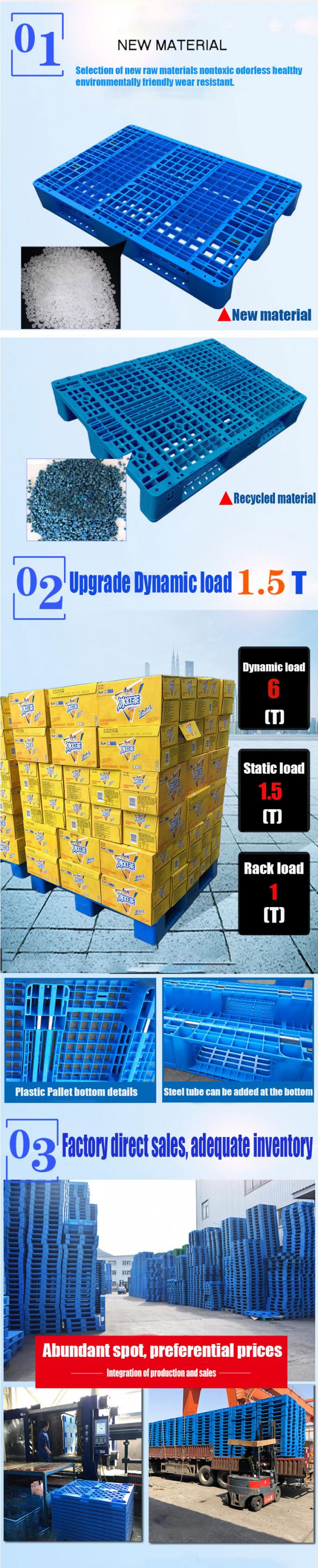 European Rackable Plastic Pallets 4 Ton Oversized Plastic Pallets