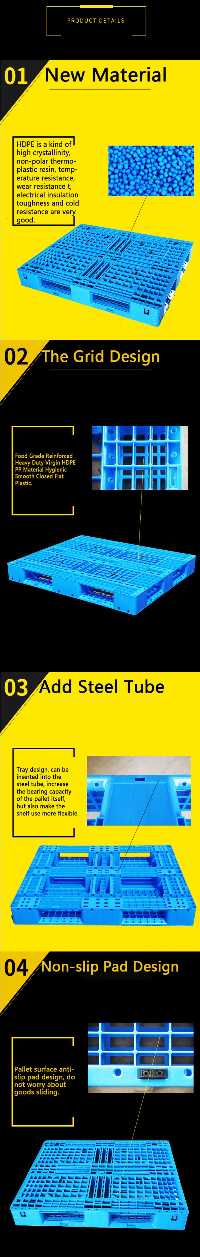 Reversible Grid Pallet HDPE Heavy Duty Plastic Pallet 1300x1100